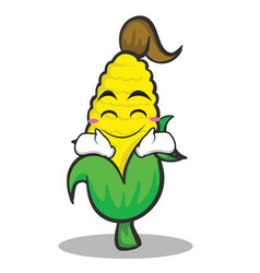 Happy face sweet corn character cartoon Royalty Free Vector