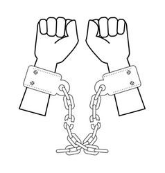 Hand grabbing a chain icon Royalty Free Vector Image