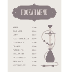 Hookah lounge bar exclusive menu poster Royalty Free Vector