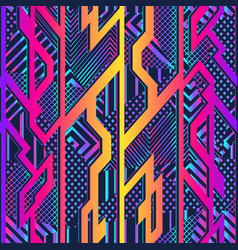 Blue tech square seamless pattern Royalty Free Vector Image