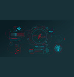 Data hud round frame cartoon Royalty Free Vector Image