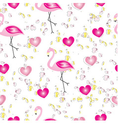 Two flamingos in love Royalty Free Vector Image