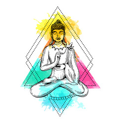 Alien buddha Royalty Free Vector Image - VectorStock