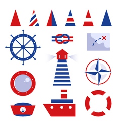 Sailor and sea icons isolated on white Royalty Free Vector
