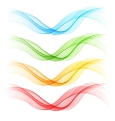 Set of color wave Royalty Free Vector Image - VectorStock