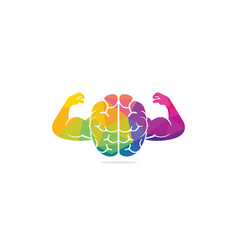 Strong brain logo design Royalty Free Vector Image