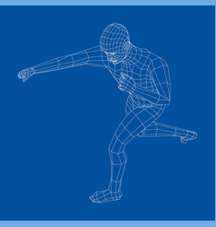 Wire frame athlete body on white background Vector Image