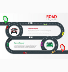 Road map infographic template with 5 pin pointers Vector Image