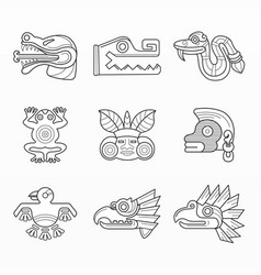 Variety mayan elements set Royalty Free Vector Image