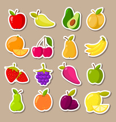 Fruit and berries labels set Royalty Free Vector Image