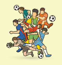 Soccer player team composition Royalty Free Vector Image