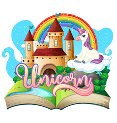 3d pop up book with little princess theme Vector Image
