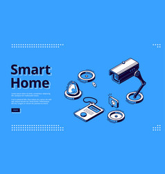 Smart home isometric internet things concept Vector Image
