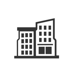 A flat black skyscraper and low-rise building Vector Image