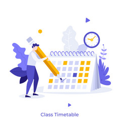 Clock character daily routine timetable Royalty Free Vector