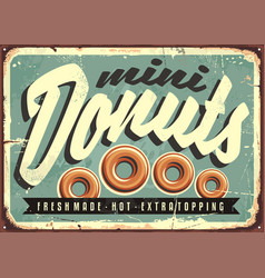 Retro ice cream tin sign design concept Royalty Free Vector