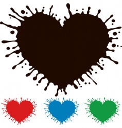 Paint splatter heart Royalty Free Vector Image