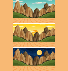 Nature landscape scene at different times day Vector Image