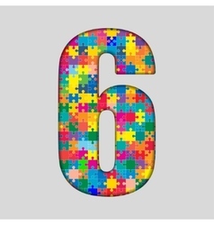 Color puzzle number - 1 one gigsaw piece Vector Image
