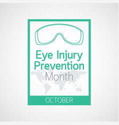 Eye injury prevention month icon Royalty Free Vector Image
