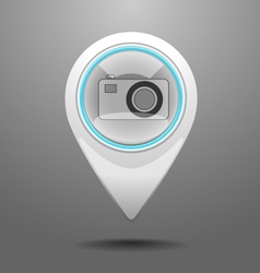 Photo camera map pin icon Royalty Free Vector Image