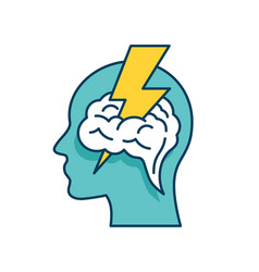 Human brain thinking process Royalty Free Vector Image