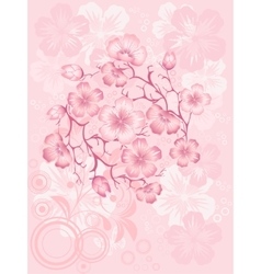 Modern japanese cherry blossom template Royalty Free Vector