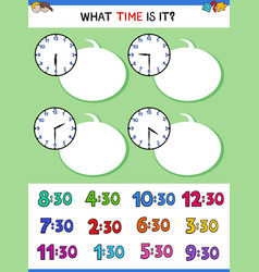 Telling time with clock educational activity Vector Image
