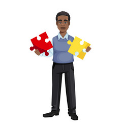 African american business man cartoon character Vector Image