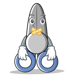 Silent scissor character cartoon style Royalty Free Vector