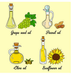 9 isolated doodle cooking oils Royalty Free Vector Image
