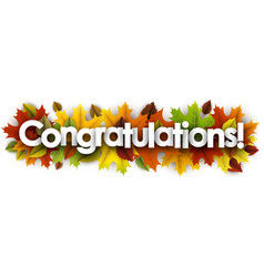 Autumn congratulations banner with leaves Vector Image
