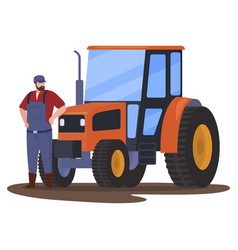 Tractor character cartoon Royalty Free Vector Image