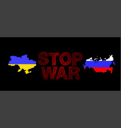 Crossed out flag of russia in the sign stop Vector Image