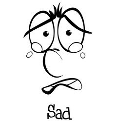Expression word for sad Royalty Free Vector Image
