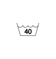 40 degrees washing laundry symbol line icon black Vector Image
