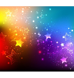 Rainbow background with stars Royalty Free Vector Image