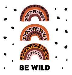 Cute poster with beautiful rainbows Royalty Free Vector