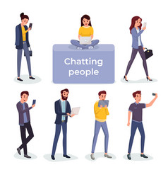 People with gadgets Royalty Free Vector Image - VectorStock