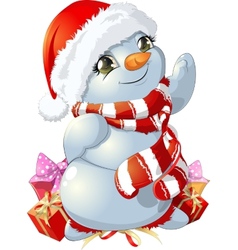 Snowman back Royalty Free Vector Image - VectorStock