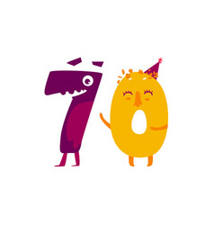 Cute and funny colorful 6 number characters Vector Image