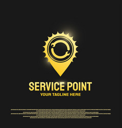 Service point logo design with gears and wrench Vector Image