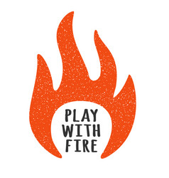Hand drawn ribbon with fire and place for text Vector Image