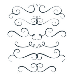 Flourish set scroll collection curl Royalty Free Vector