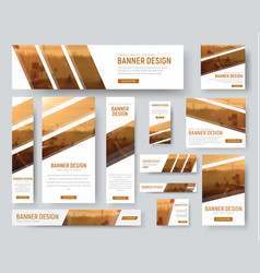 Template of horizontal web banners with diagonal Vector Image