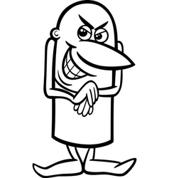 Angry man cartoon coloring page Royalty Free Vector Image