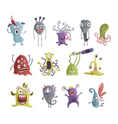 Friendly little monsters set 1 Royalty Free Vector Image