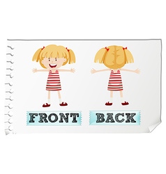 English opposite word front and back Royalty Free Vector
