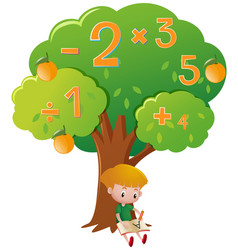 Kids and different math signs Royalty Free Vector Image
