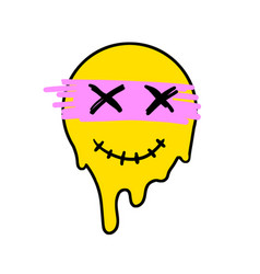 Acid smile face retro symbol of rave Royalty Free Vector